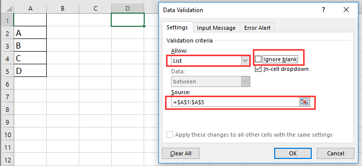 How To Add Blank As The First One Option In A Data Validation List In Excel 
